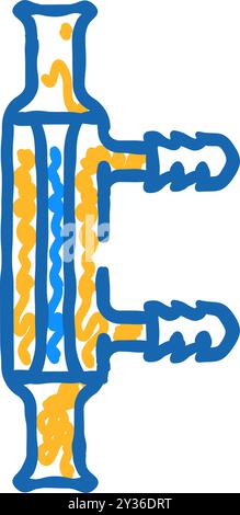 water condenser chemical glassware lab line icon vector illustration ...