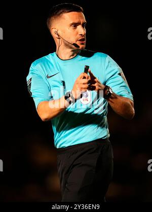 Referee Thomas Kirk during the Sky Bet Championship match Derby County ...