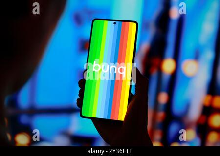 In this photo illustration, a bunq logo is seen displayed on a ...