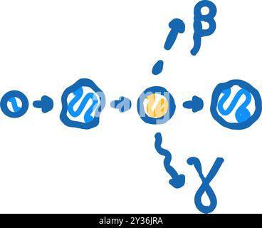 neutron activation nuclear energy icon doodle illustration Stock Vector ...