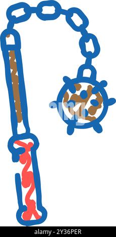 morningstar weapon military icon doodle illustration Stock Vector Image ...