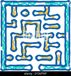 corn maze autumn icon doodle illustration Stock Vector Image & Art - Alamy