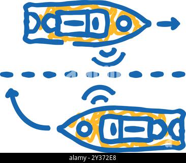ship collision avoidance systems color icon vector. ship collision ...