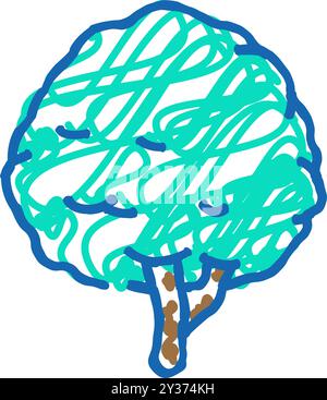 neem tree jungle amazon icon doodle illustration Stock Vector Image ...