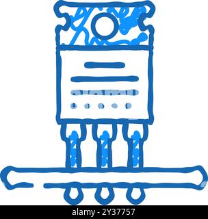 Transistor Icon. Hand Drawn Sketch Design. Vector Illustration Stock ...