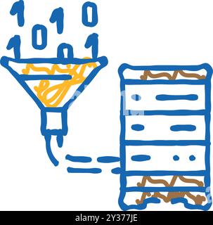 data integration database icon doodle illustration Stock Vector Image ...