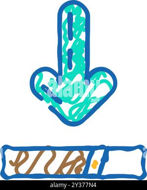 arrow pointing loading process color icon vector. arrow pointing loading process sign. isolated ...