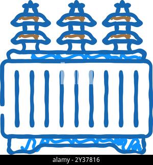 high voltage transmission icon doodle illustration Stock Vector Image ...