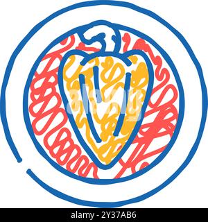 Chiles rellenos sketch icon for Mexican food cuisine menu design ...