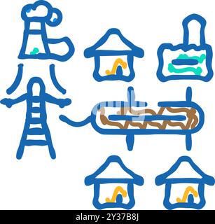 planning electric grid icon doodle illustration Stock Vector Image ...