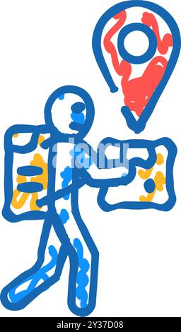 courier map location icon doodle illustration Stock Vector Image & Art ...