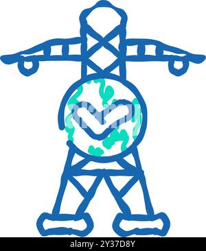 maintenance electric grid icon doodle illustration Stock Vector Image ...