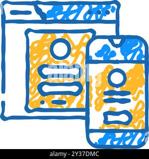 mobile optimization seo icon doodle illustration Stock Vector Image ...