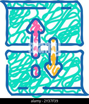 scroll hijacking ux ui design line icon vector. scroll hijacking ux ui design sign. isolated ...