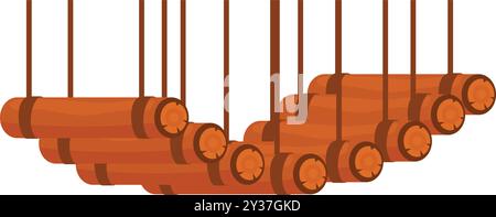 Tree ropes course isolated cartoon vector illustration. Family travel ...