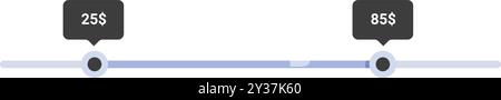 Minimalist price range slider design with a colour gradient is showing ...