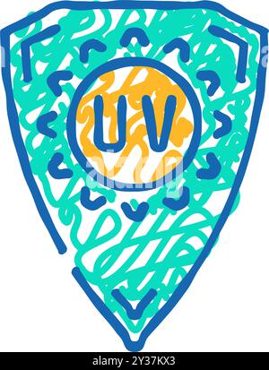 uv protection product label warning color icon vector. uv protection ...