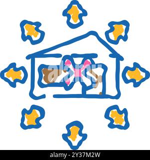 outdoor use only label product caution line icon vector. outdoor use ...