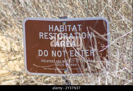 Habitat Restoration Area Do Not Enter sign Stock Photo - Alamy