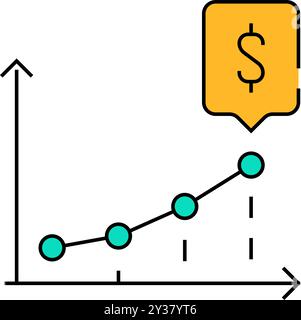 growing revenue infographic color icon vector illustration Stock Vector ...