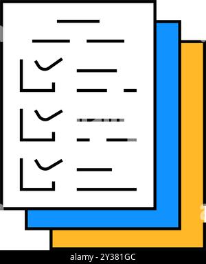ballots paper lists color icon vector. ballots paper lists sign ...