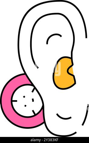 bone conduction hearing aid color icon vector. bone conduction hearing ...