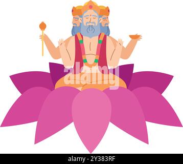 hindu god brahma cartoon isolated Stock Vector Image & Art - Alamy
