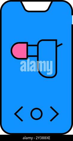 hearing aid device on phone screen color icon vector illustration Stock ...