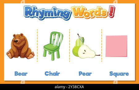 Illustration of bear, chair, pear, and square Stock Vector Image & Art ...