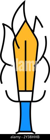 burning sword color icon vector. burning sword sign. isolated symbol ...