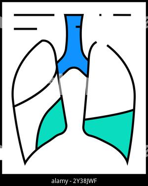 complications or pneumonia color icon vector. complications or ...