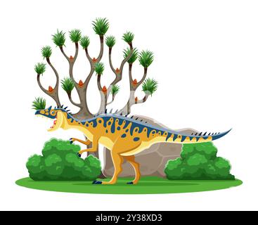 Cartoon neovenator prehistoric dinosaur character. Funny jurassic dino ...