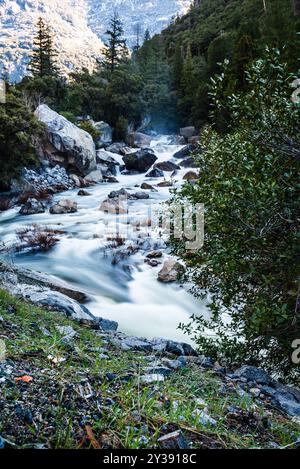 Stream flowing over rocks, Yosemite National Park, California, USA ...