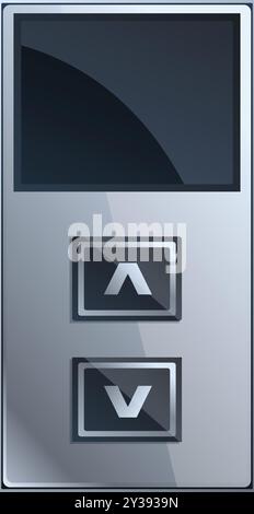 Sleek and modern elevator control panel featuring seven illuminated ...
