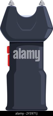 Black electroshock weapon emitting electric current with blue sparks ...