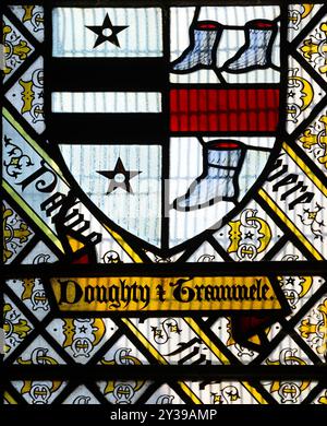 Stained glass window Doughty family crest by Thomas Willement c 1843 ...