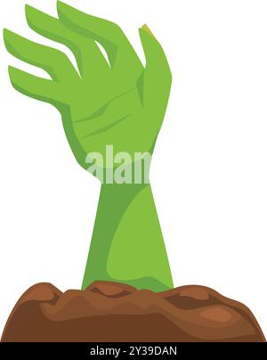 Green zombie hand reaching up with blood and long nails Stock Vector ...