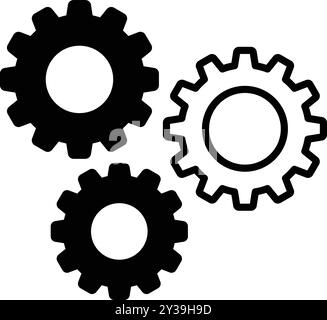 cartoonish drawing of gears in a line style Stock Vector Image & Art ...