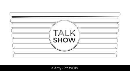 Talk show panel table 2D cartoon object Stock Vector Image & Art - Alamy
