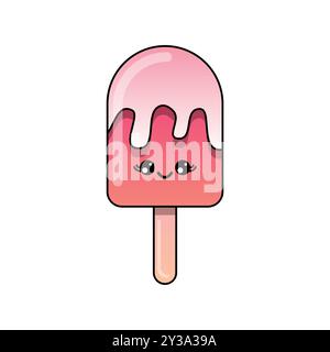 An illustration of Cute Popsicle Mascot Vector Character in Flat Design ...