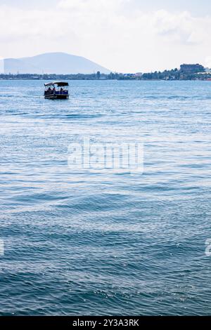 tourist boat in Lake Sevan, Armenia on summer day Stock Photo - Alamy