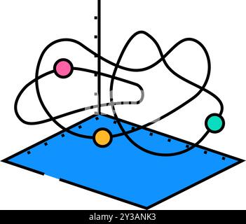 chaos theory math science education line icon vector. chaos theory math ...