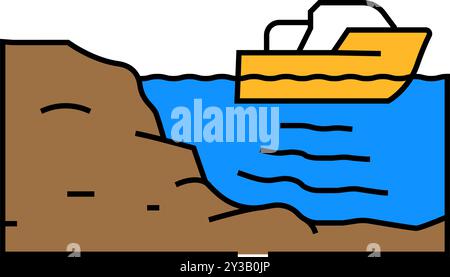 ocean floor mapped future technology icon doodle illustration Stock ...