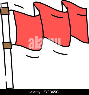 red flag alert color icon vector illustration Stock Vector Image & Art ...