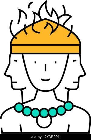 sacred fire agni color icon vector illustration Stock Vector Image ...