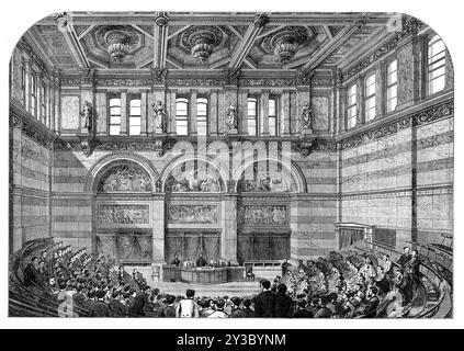 Lecture theatre, London University, Burlington House 1871 Stock Photo ...