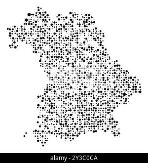 Symbol Map of the Bundesland Bayern (Germany) showing the state ...