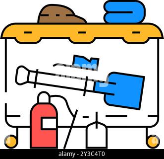 oil spill response kit petroleum engineer line icon vector illustration ...