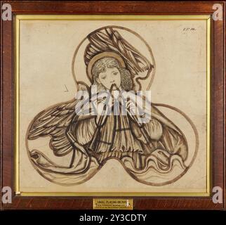 Angel Playing on Pipes, 1862-3. Sir Edward Burne-Jones (d.1898). Design ...