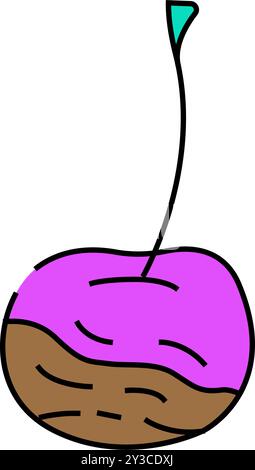 cherry rotten food color icon vector illustration Stock Vector Image ...